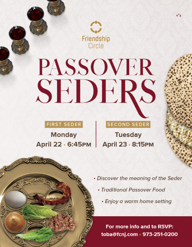 Passover Seders – Friendship Circle New Jersey